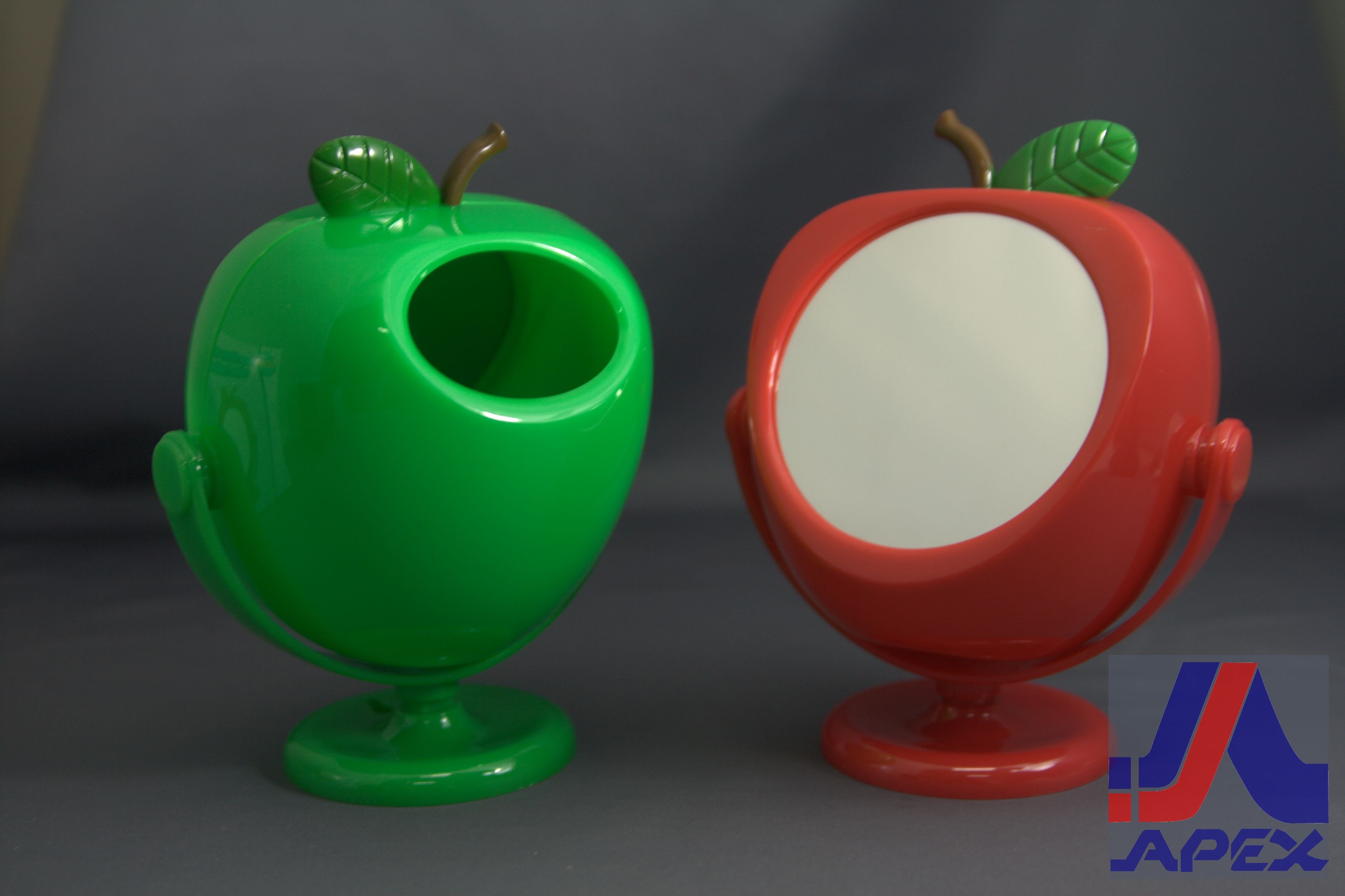 Apple Mirror w/ Cotton Container | Mirror | Apex Imports